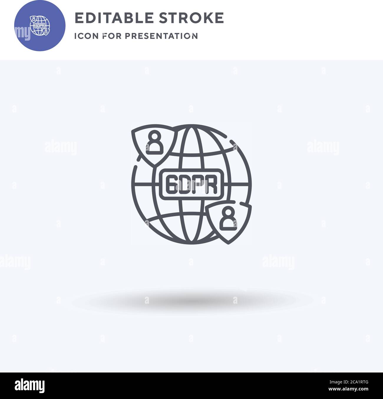 Gdpr icon vector, filled flat sign, solid pictogram isolated on white ...
