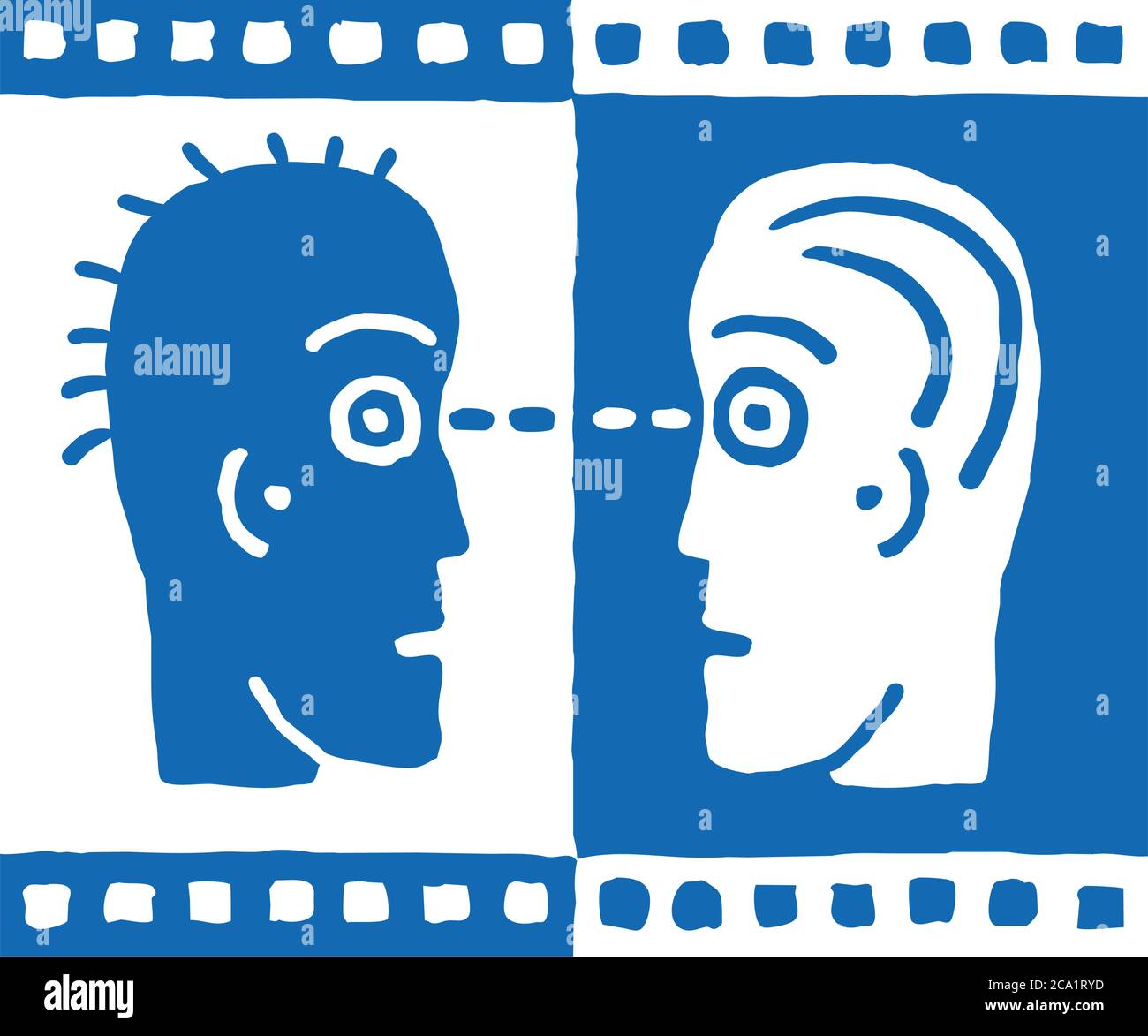 Two heads together Stock Vector Images - Alamy