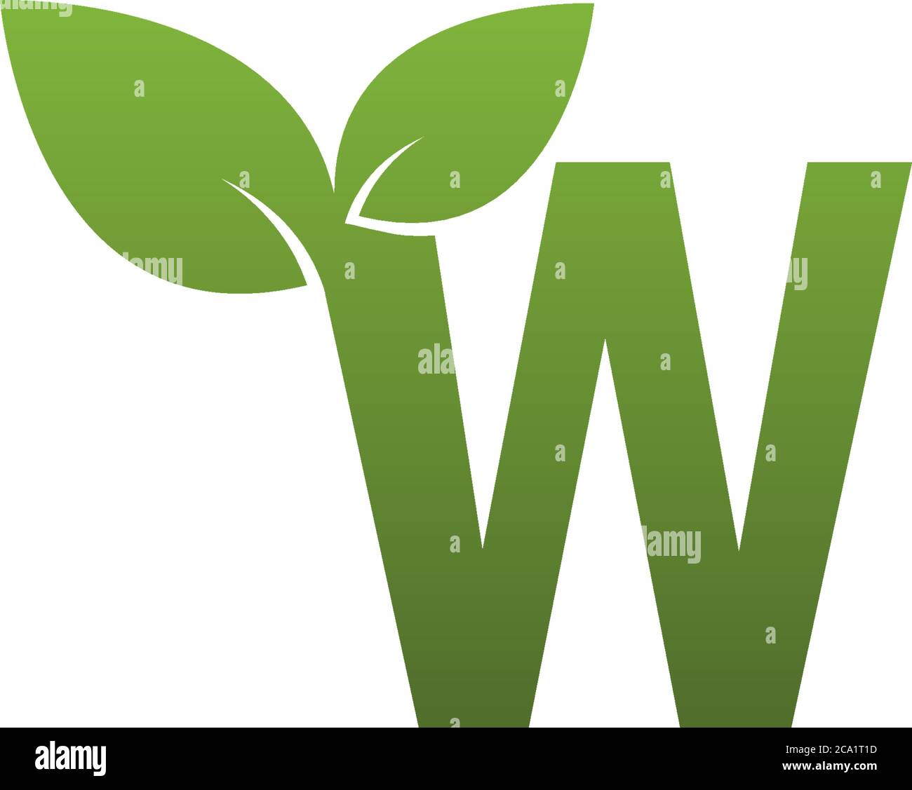 Letter W With green Leaf Symbol Logo Template Stock Vector Image & Art ...