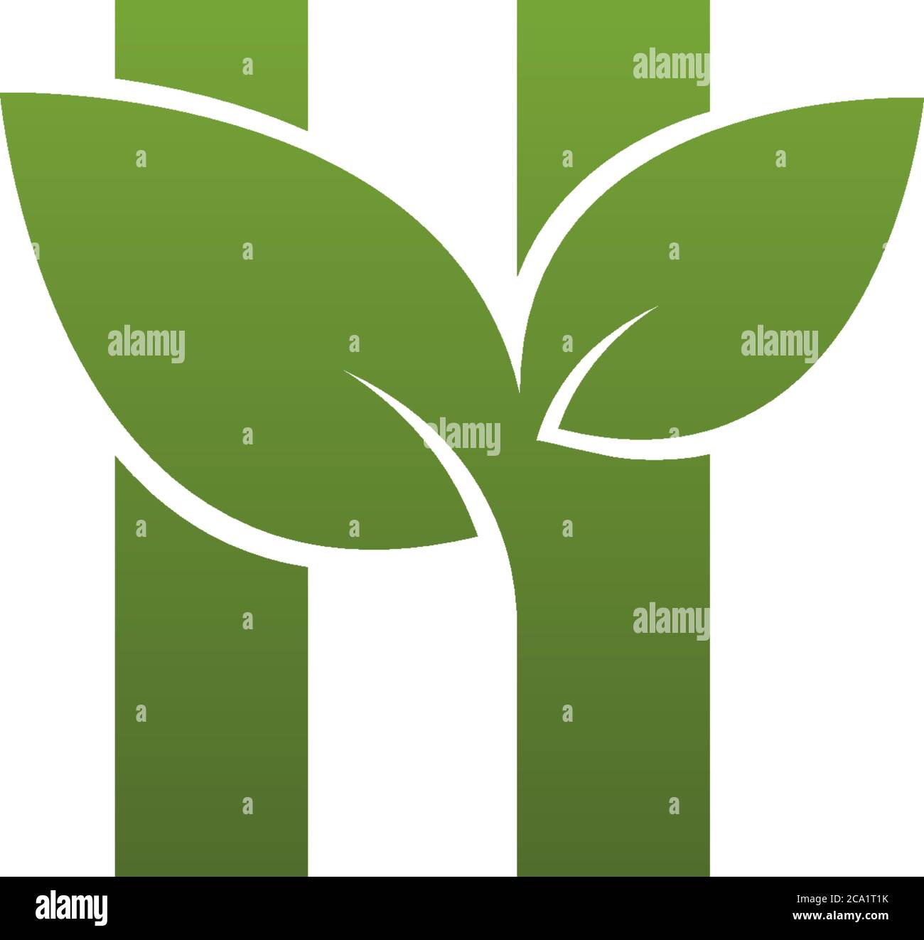 Letter H With green Leaf Symbol Logo Template Stock Vector Image & Art ...