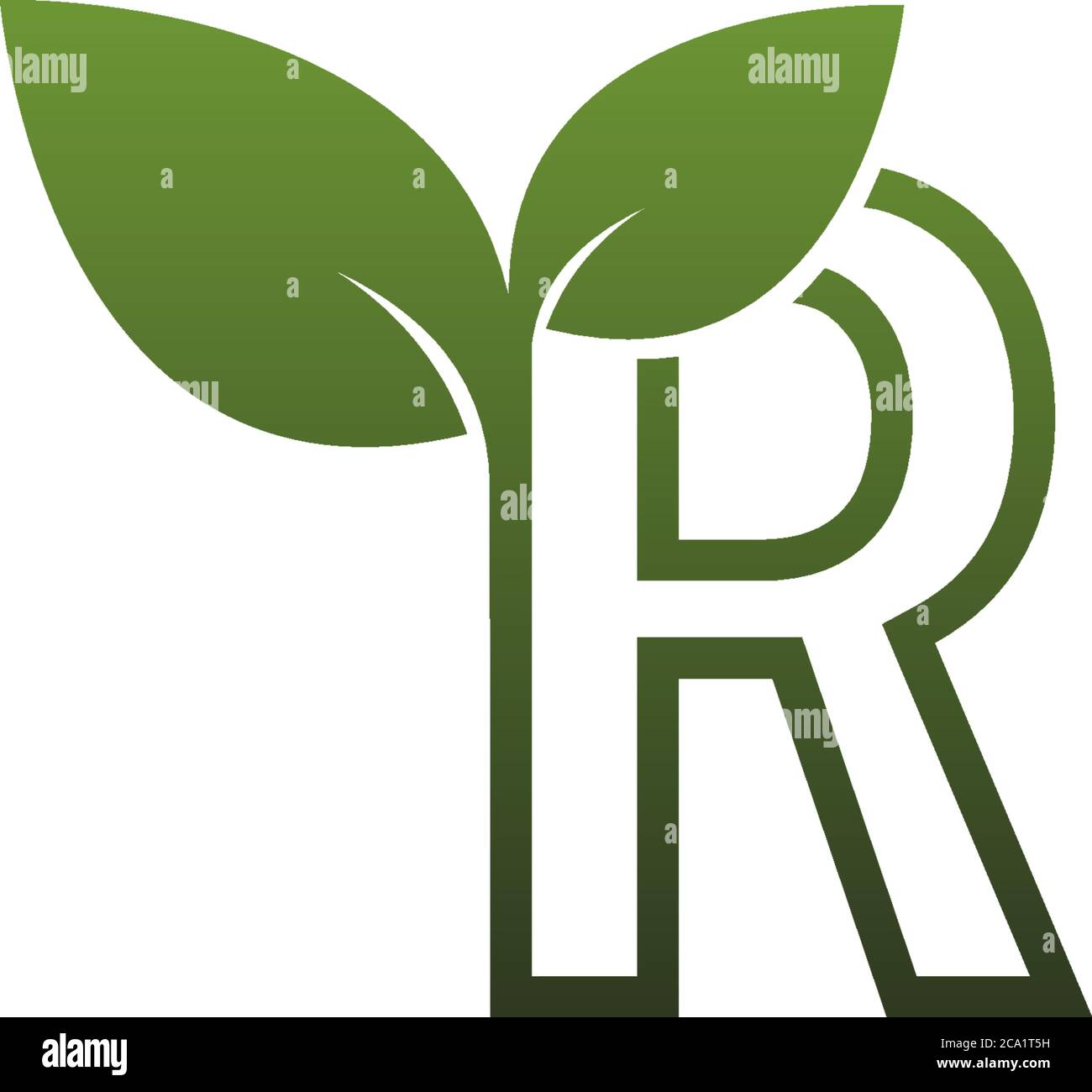 Letter R With green Leaf Symbol Logo Template Stock Vector Image & Art ...