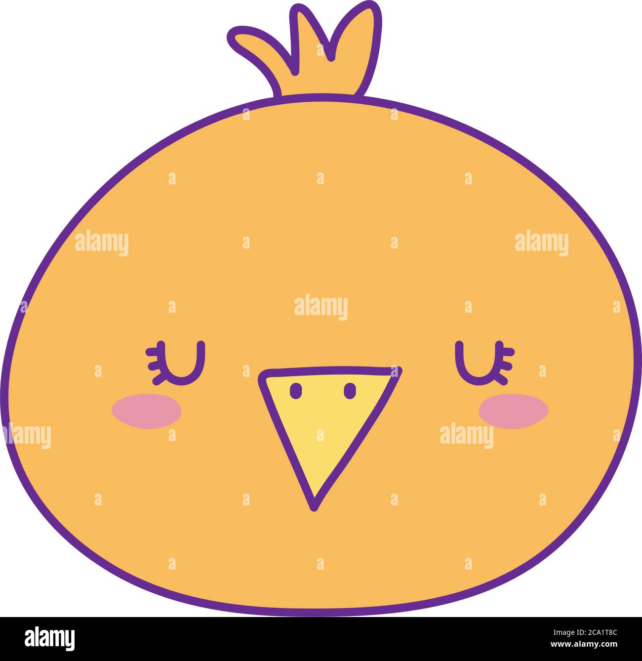 Cute chicken face cartoon line and fill style icon design, Animal zoo ...