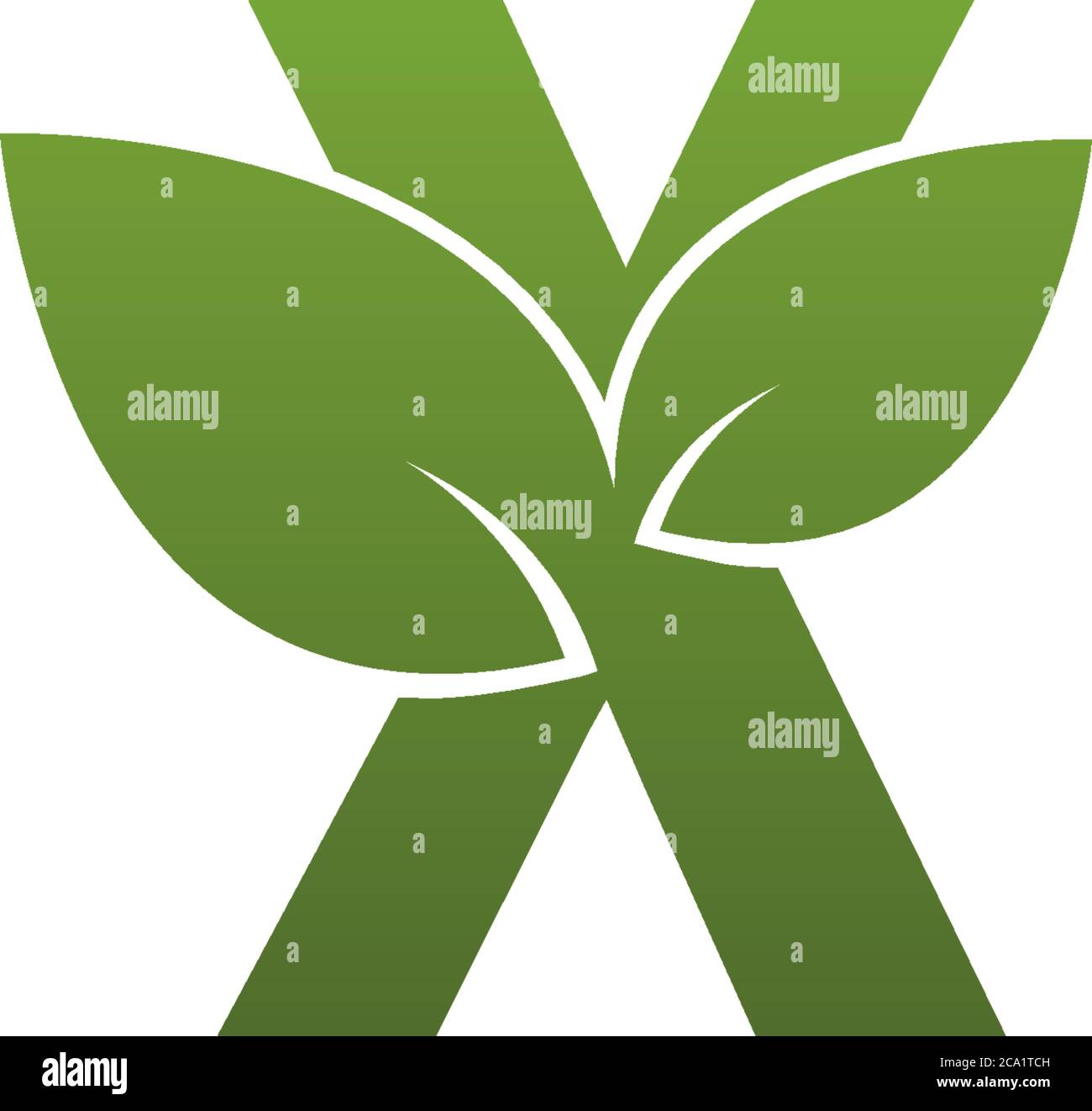 Letter X With green Leaf Symbol Logo Template Stock Vector Image & Art ...