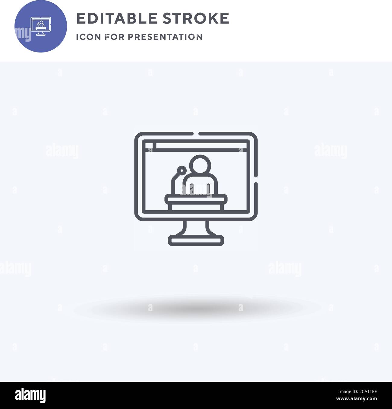 Video Conference icon vector, filled flat sign, solid pictogram ...