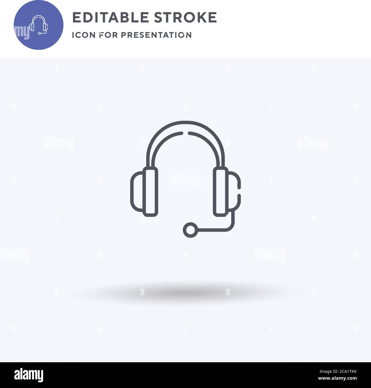 Headset icon vector, filled flat sign, solid pictogram isolated on ...