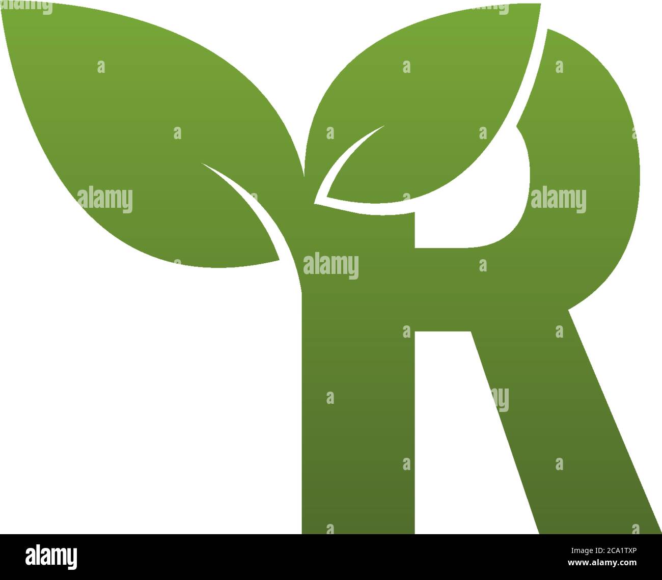 Letter R With green Leaf Symbol Logo Template Stock Vector Image & Art ...