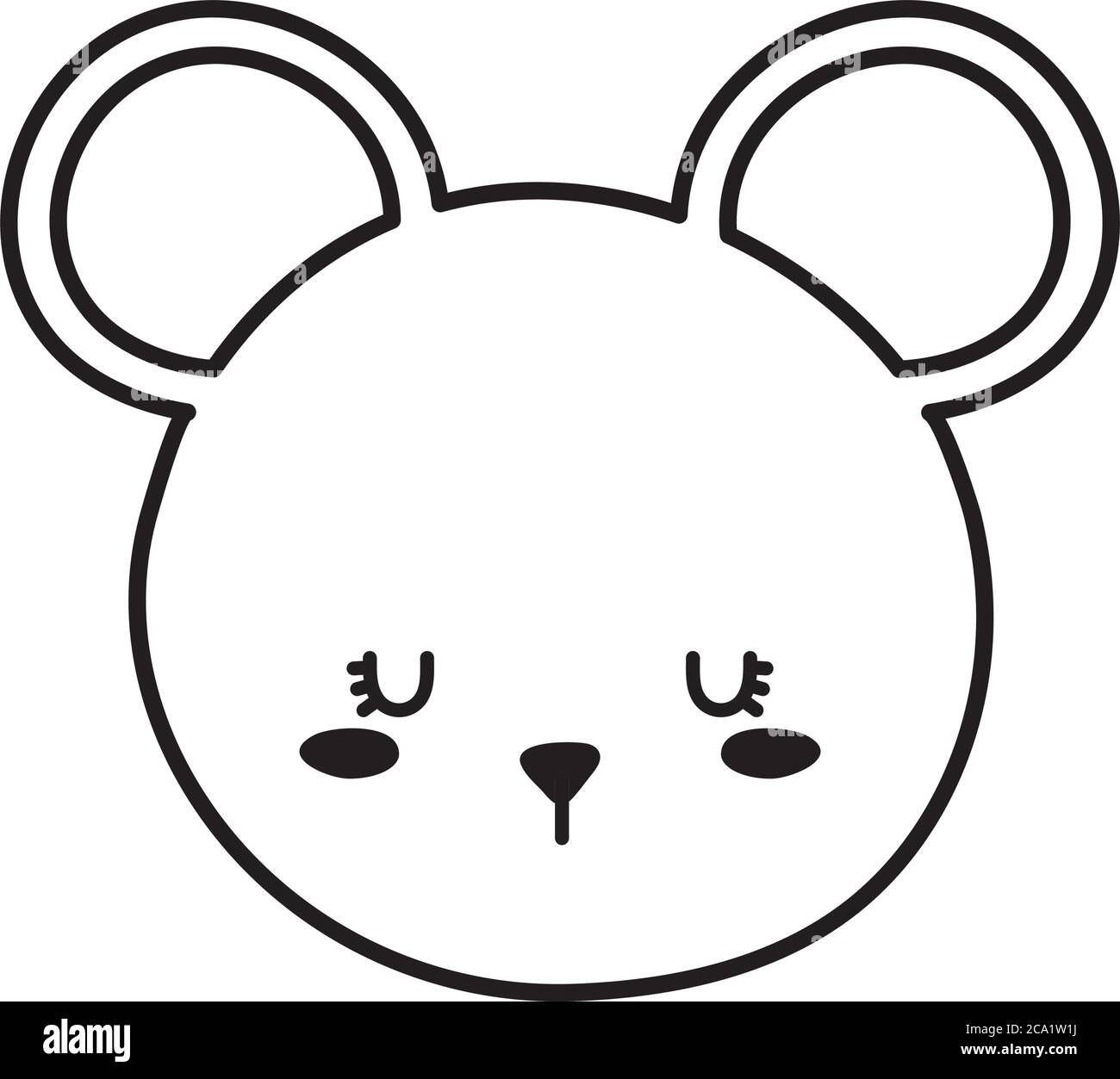 Cute mouse face cartoon line style icon design, Animal zoo life nature ...