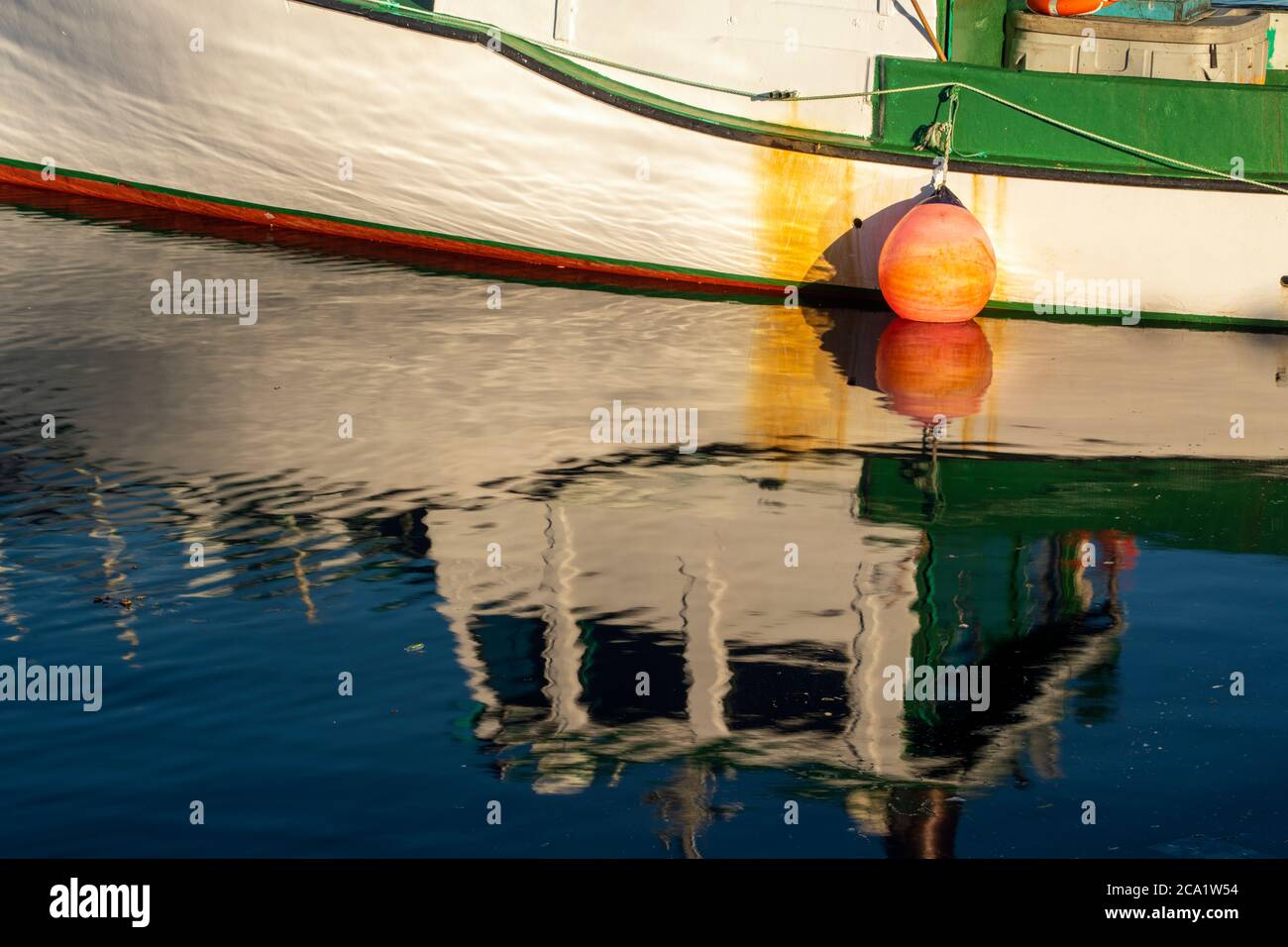 Reflections at the wharf, North Sydney, Nova Scotia, Canada Stock Photo ...