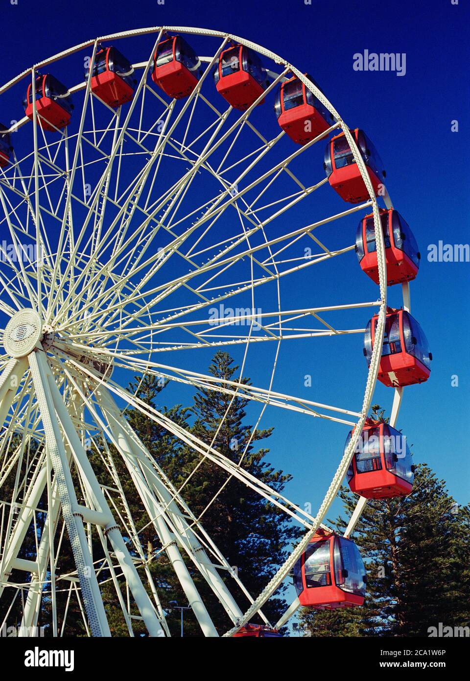 Ferris Wheel Red Cars on Deep Blue Background Stock Photo - Alamy