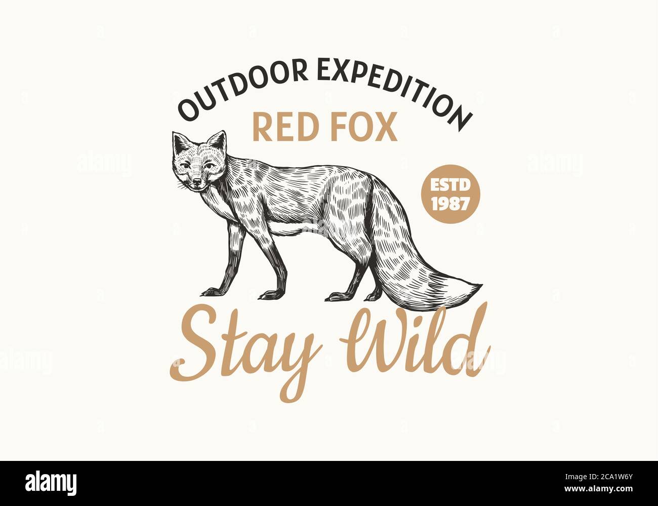 Red fox badge. Forest ginger wild animal label or logo. Outdoor ...