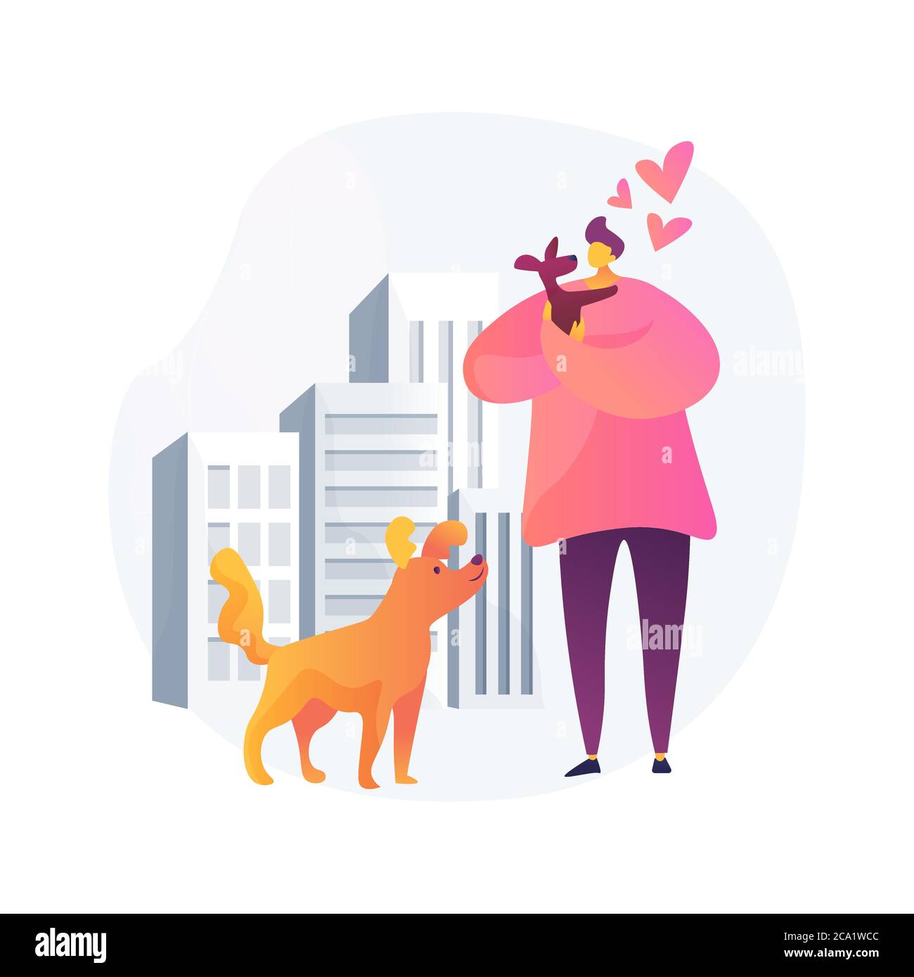 Pet in the big city abstract concept vector illustration Stock Vector ...