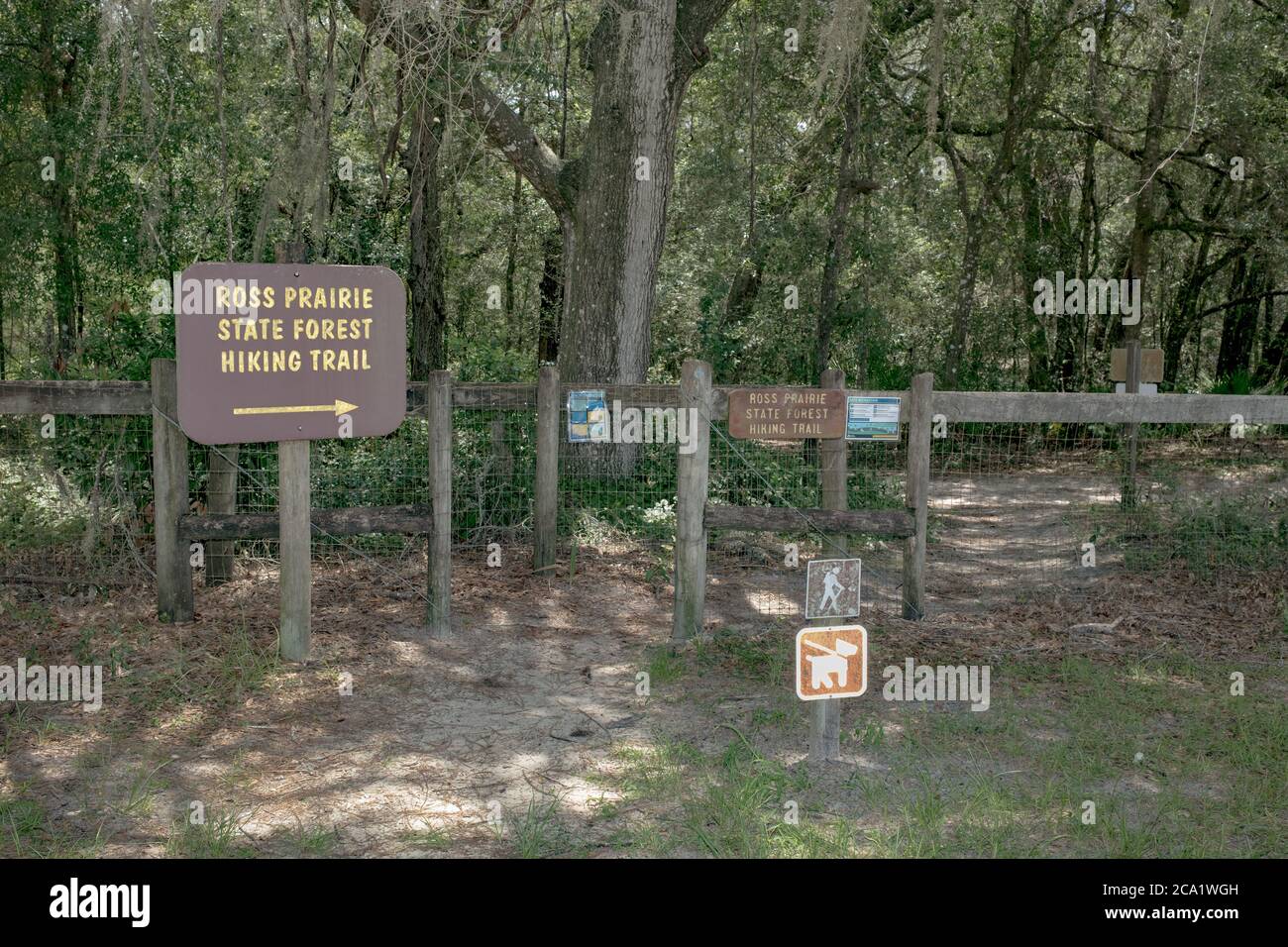 Entry to a hiking trail at Ross Prairie State Forest in Dunnellon ...