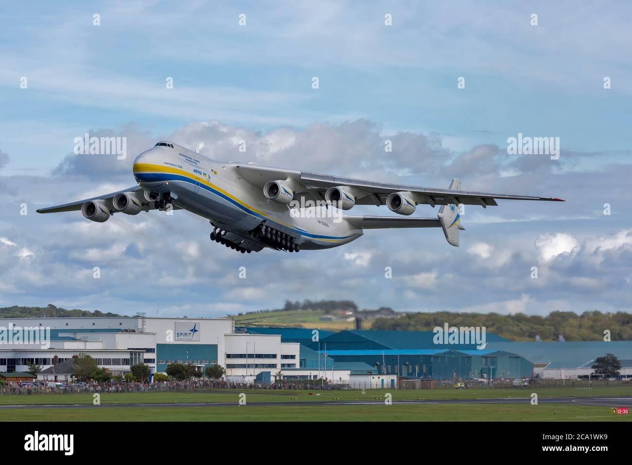PRESTWICK, SCOTLAND - AUGUST 02, 2020: Worlds largest aircraft the ...