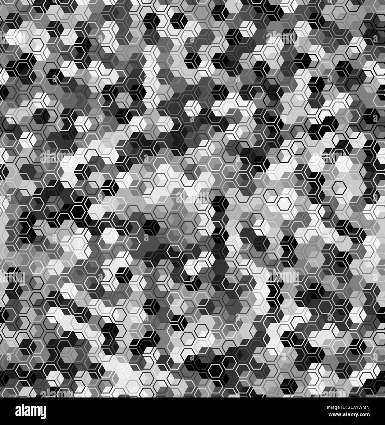 Monochrome seamless honey pattern with halftone filled hex cells linear ...