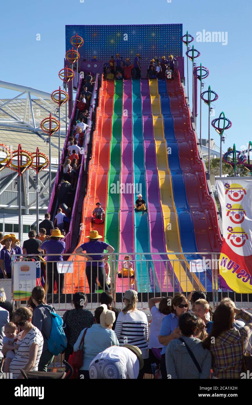 The super slide at the Sydney Royal Easter Show Stock Photo - Alamy