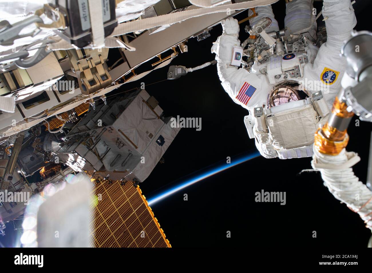 NASA astronaut and Expedition 63 Commander Chris Cassidy conducts a six ...