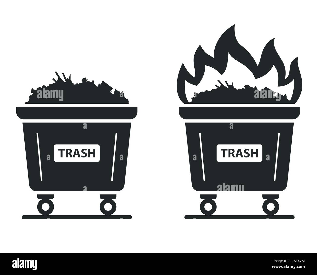 Rubbish in bin unsorted Stock Vector Images - Alamy