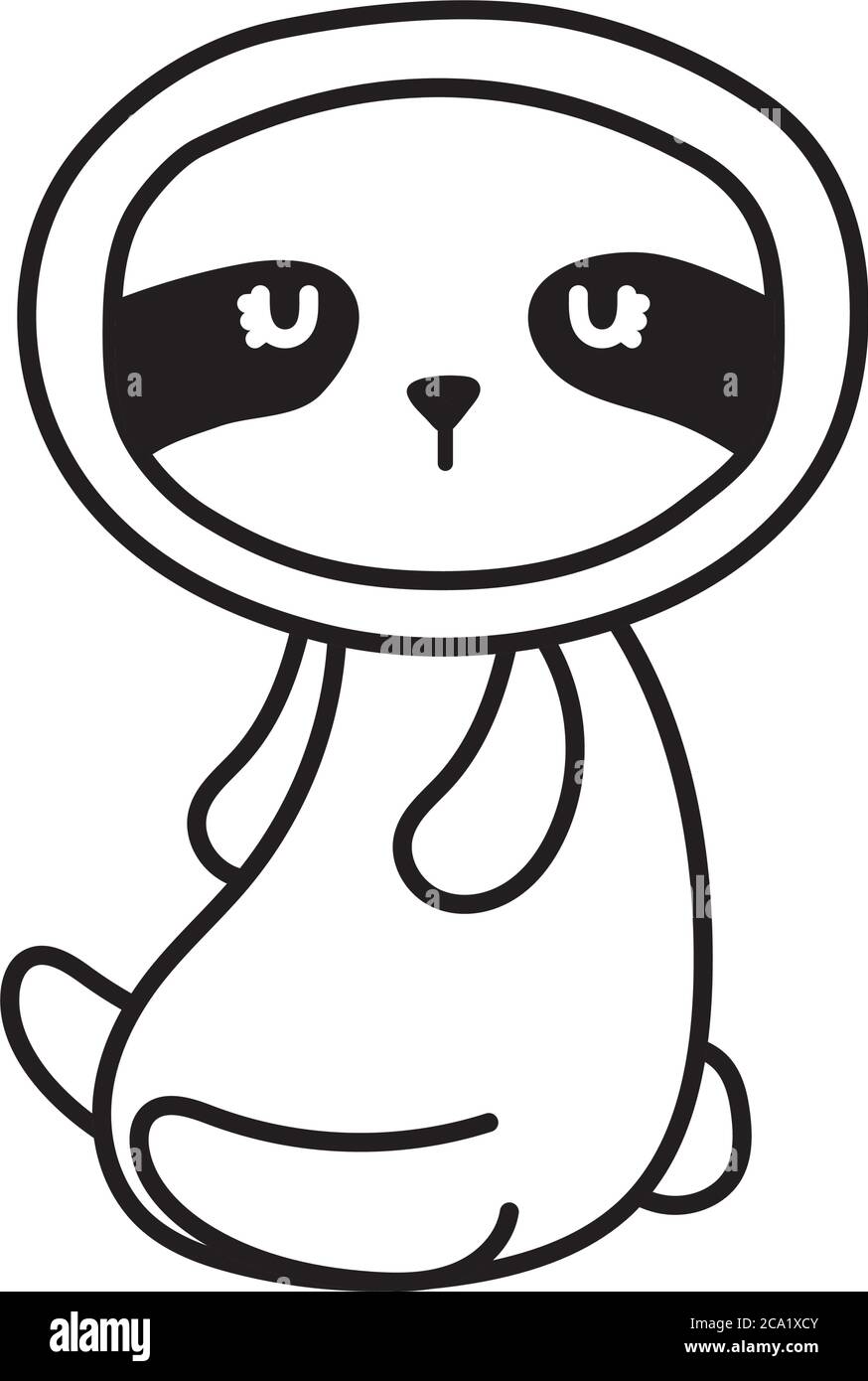 Cute sloth cartoon line style icon design, Animal zoo life nature and ...