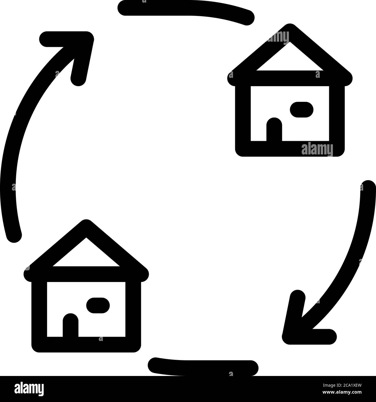 houses exchange icon vector outline illustration Stock Vector Image ...