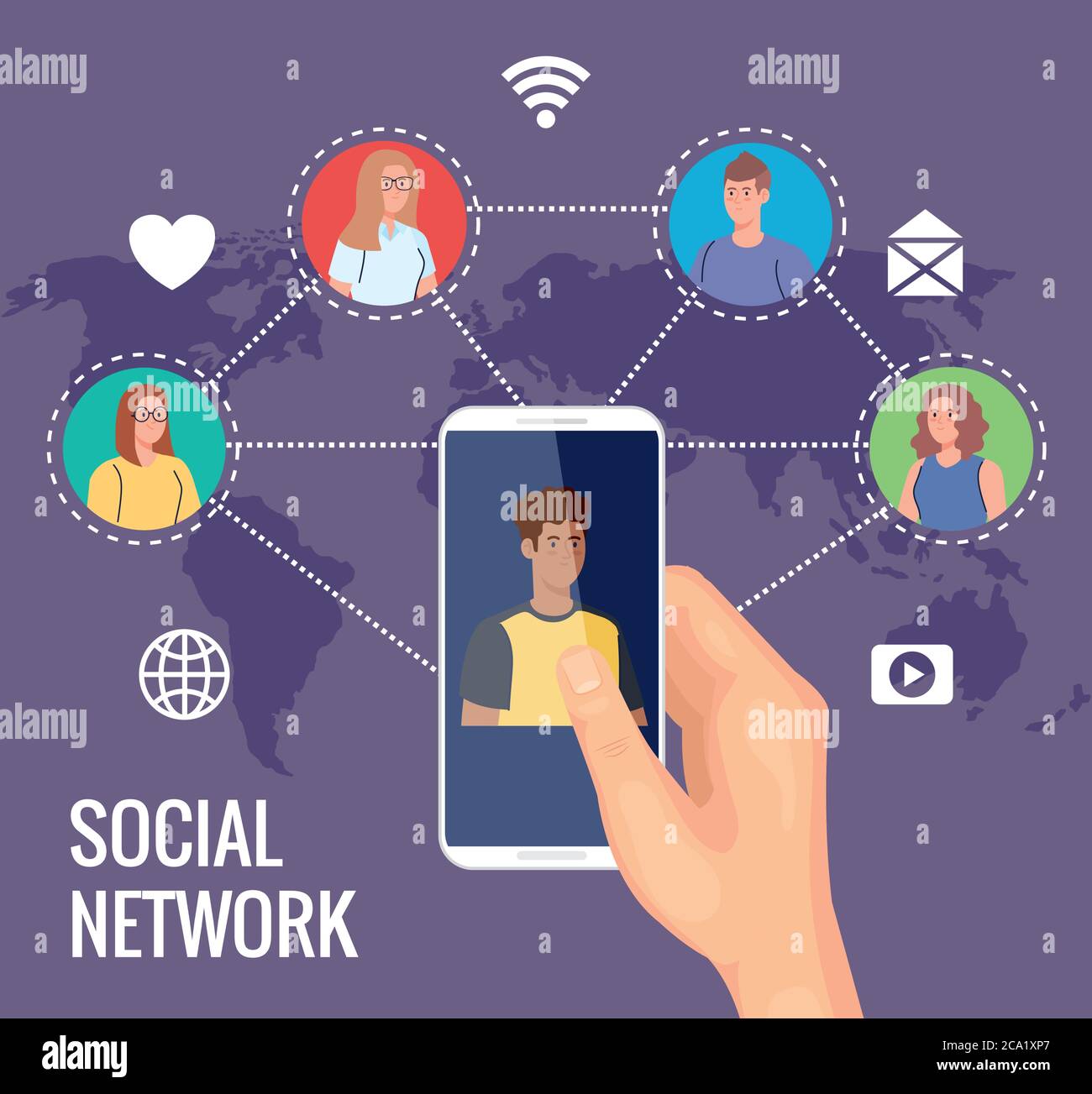 social media network, people connected for digital, interactive ...