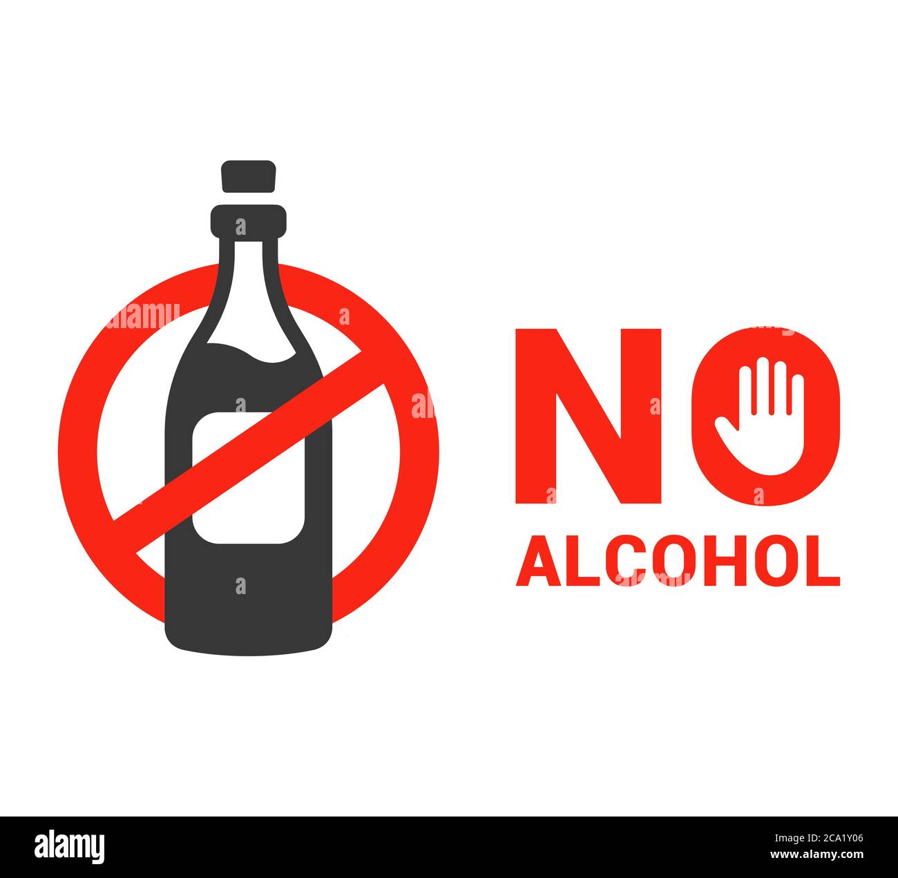 no alcohol symbol. ban on alcohol. no alcohol law. flat vector ...