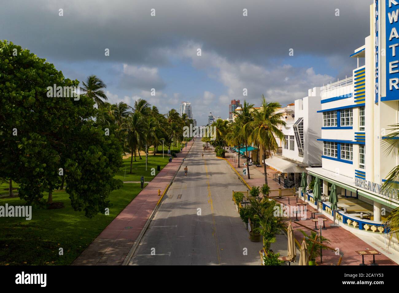 Aerial photo Miami Beach Ocean Drive Stock Photo - Alamy