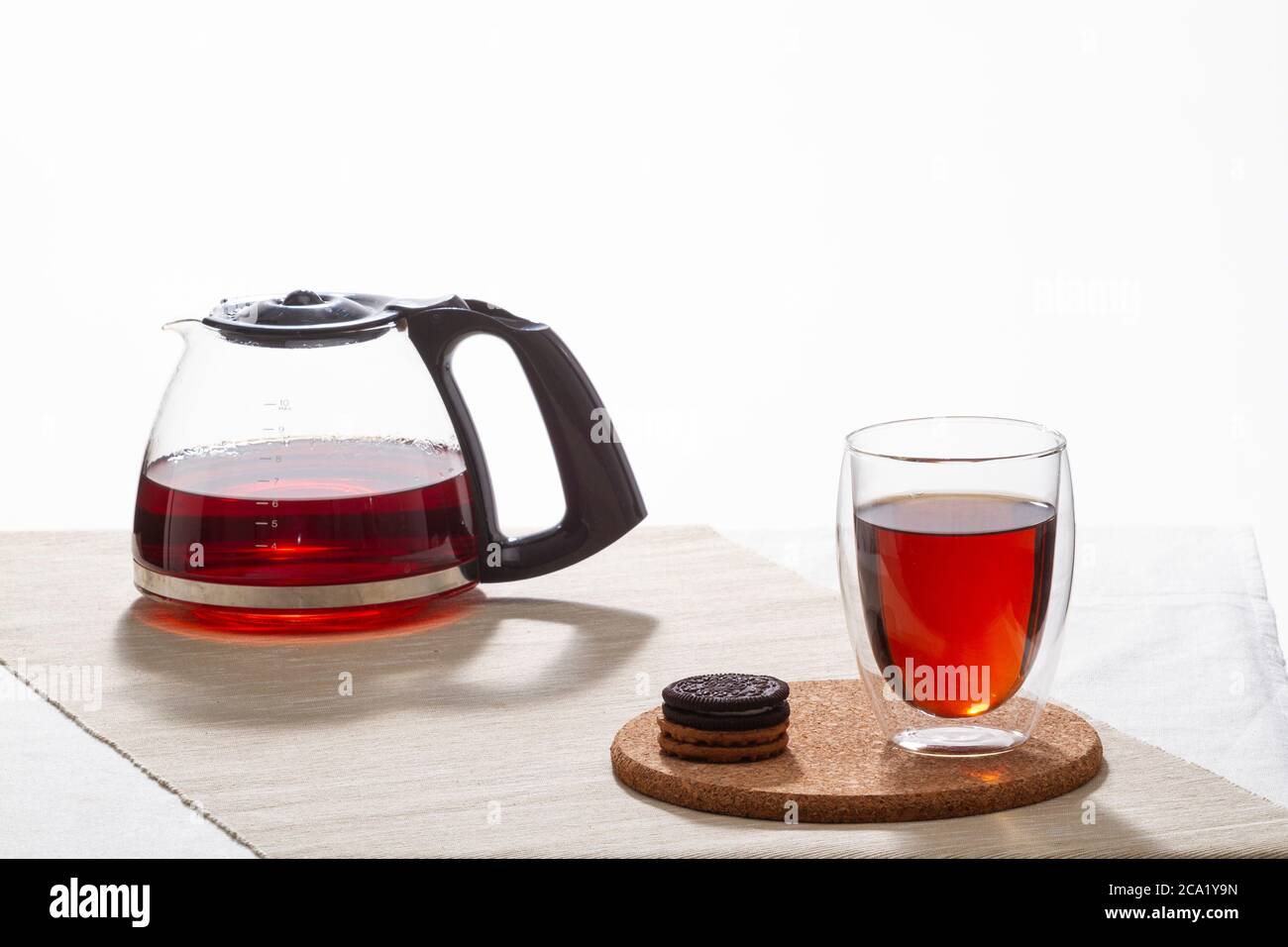 red tea in glass cup Stock Photo - Alamy