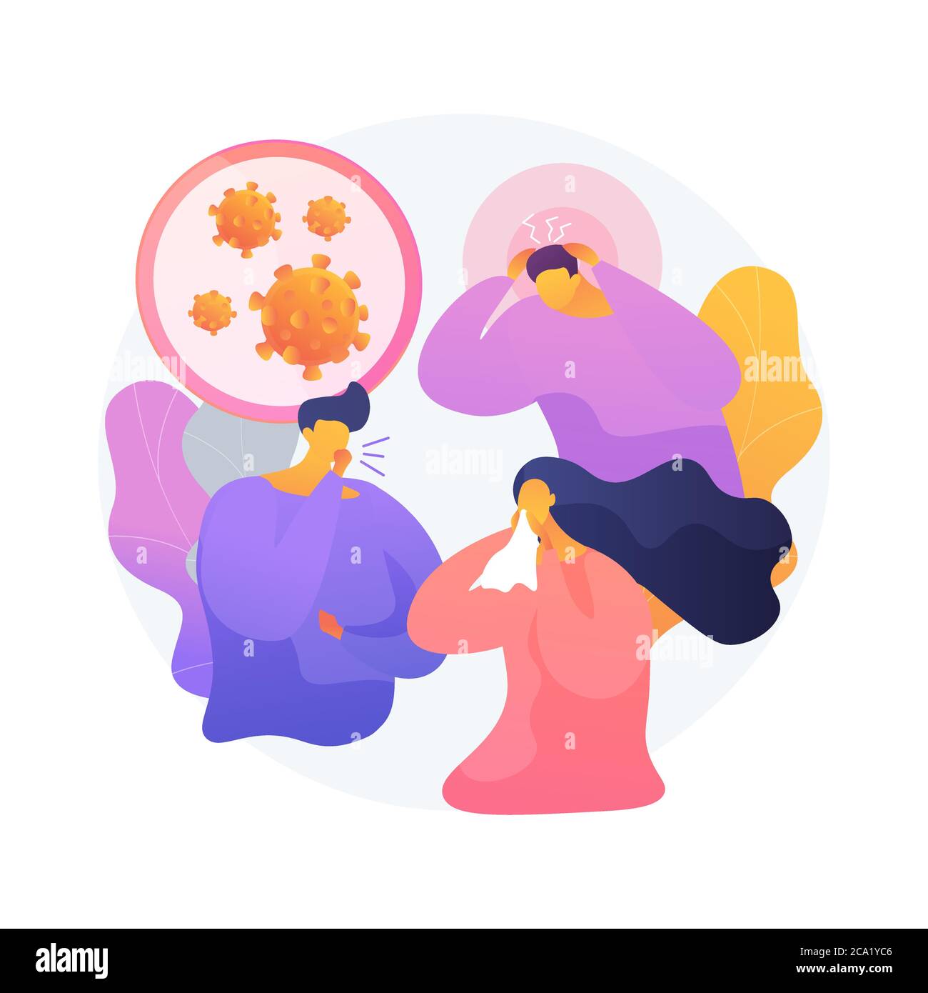 Coronavirus symptoms abstract concept vector illustration Stock Vector ...