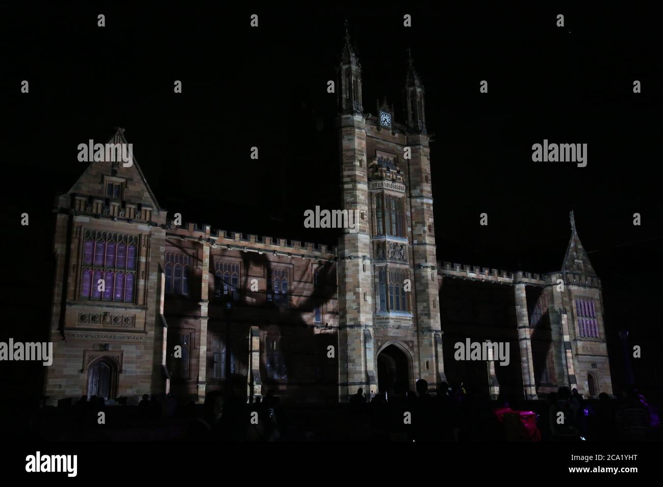 The University of Sydney Quadrangle building during the Vivid festival ...
