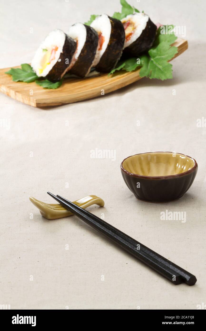 set of sushi dinnerware Stock Photo - Alamy