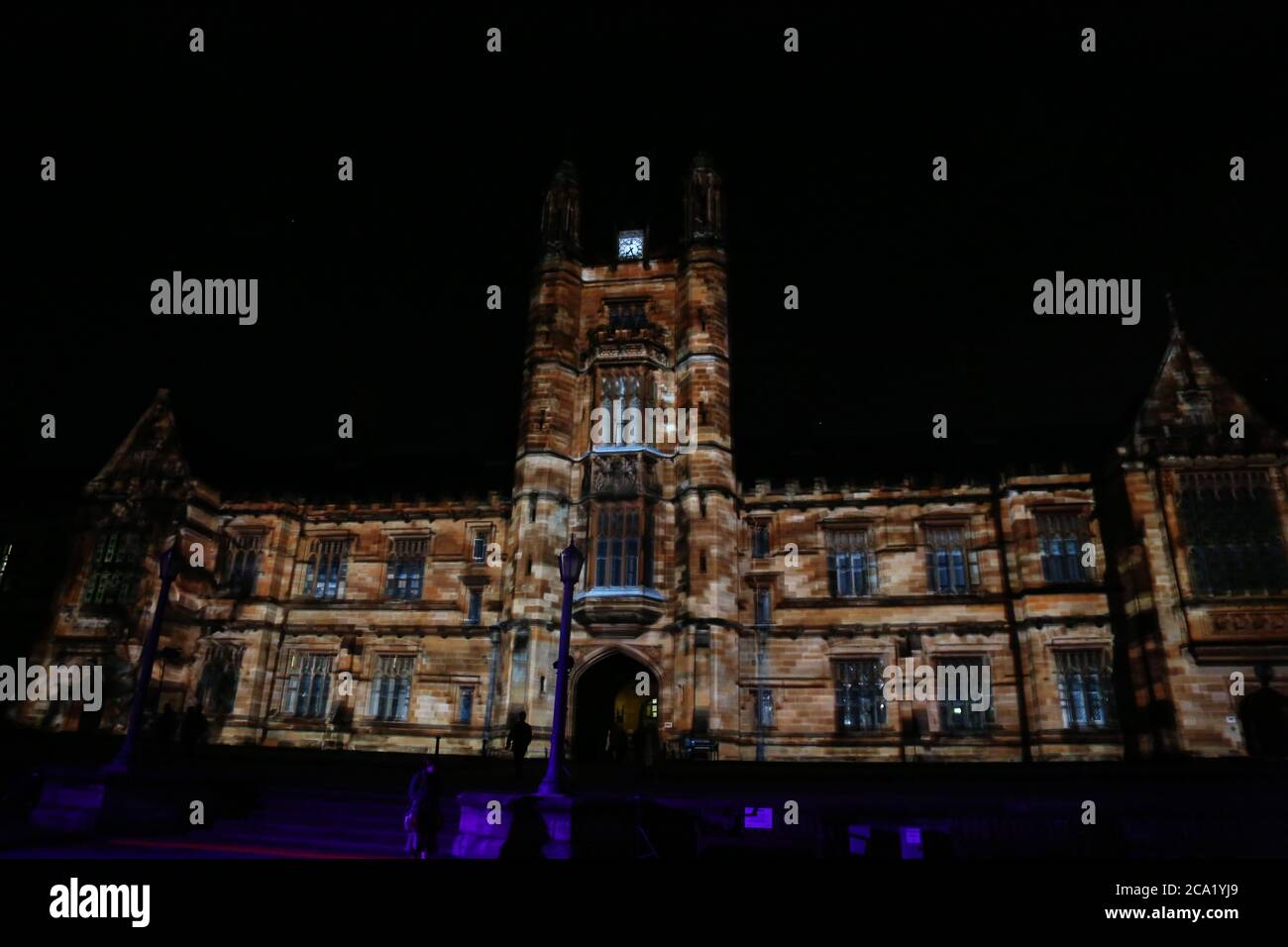 The University of Sydney Quadrangle building during the Vivid festival ...