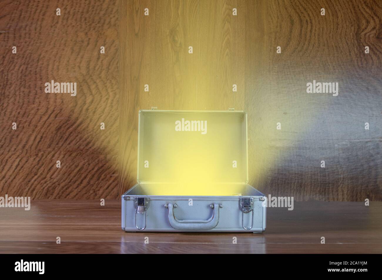 magic and mysterious chest open with flash of light. pandora Stock ...