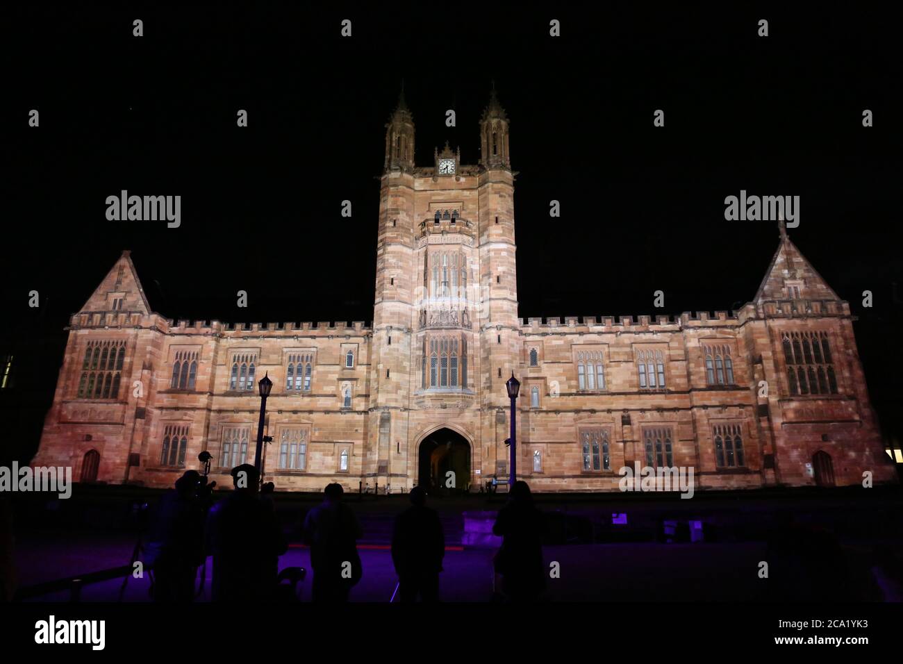 The University of Sydney Quadrangle building during the Vivid festival ...