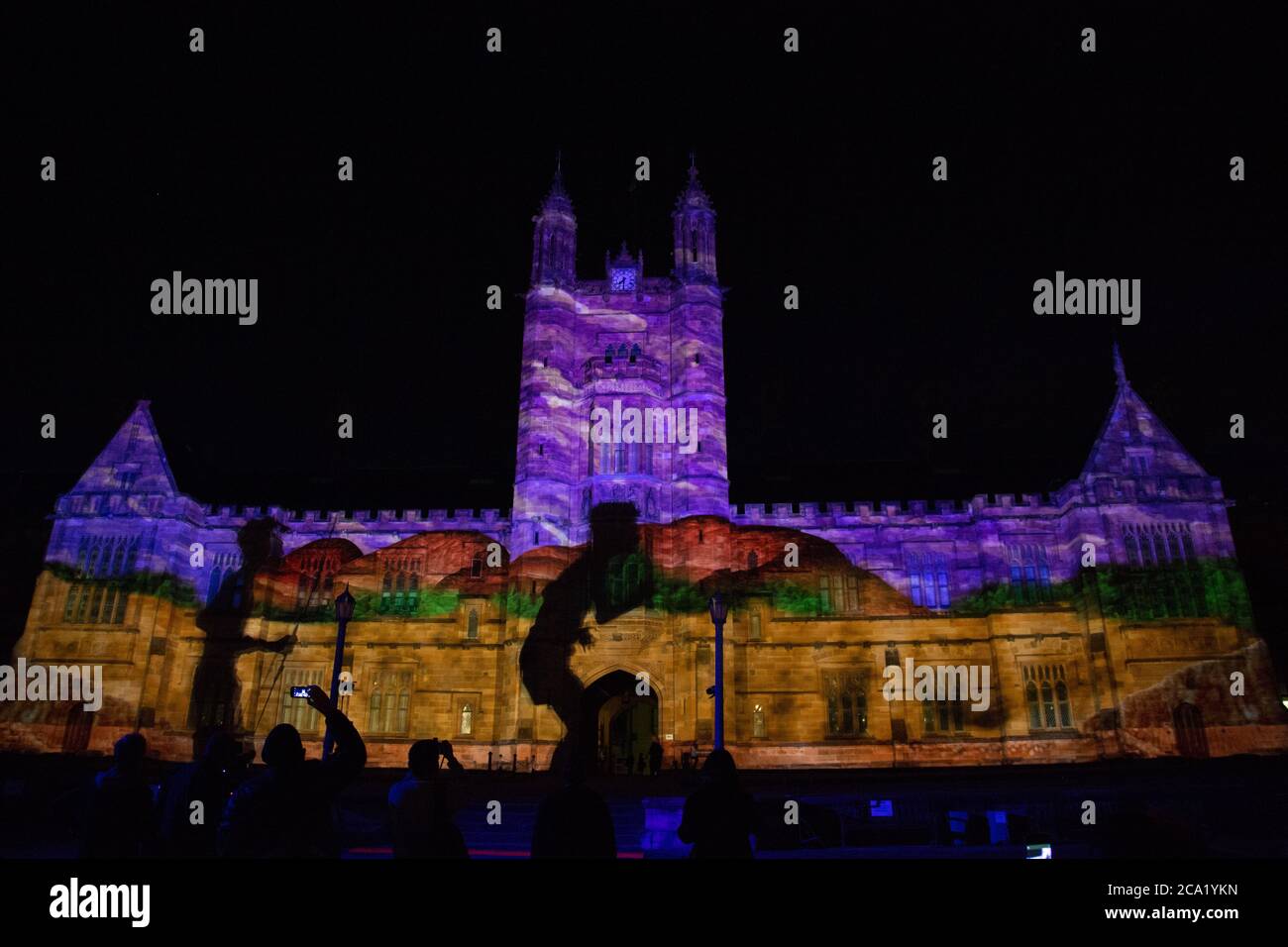 The University of Sydney Quadrangle building during the Vivid festival ...