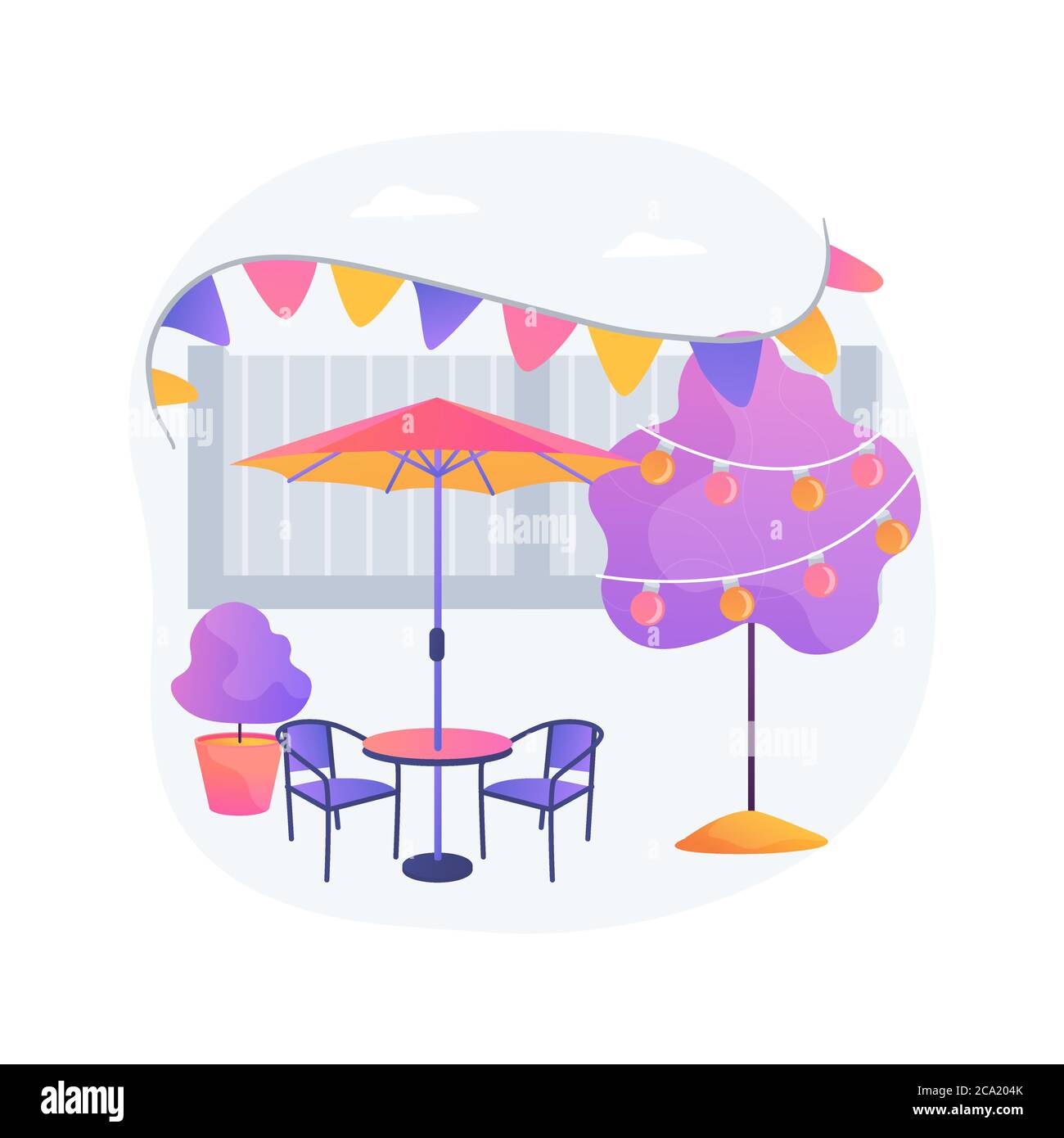 Garden party decoration abstract concept vector illustration Stock ...