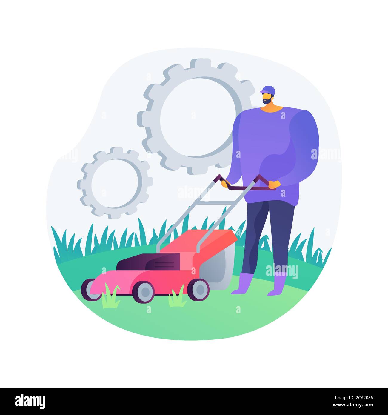 Lawn mowing service abstract concept vector illustration Stock Vector ...