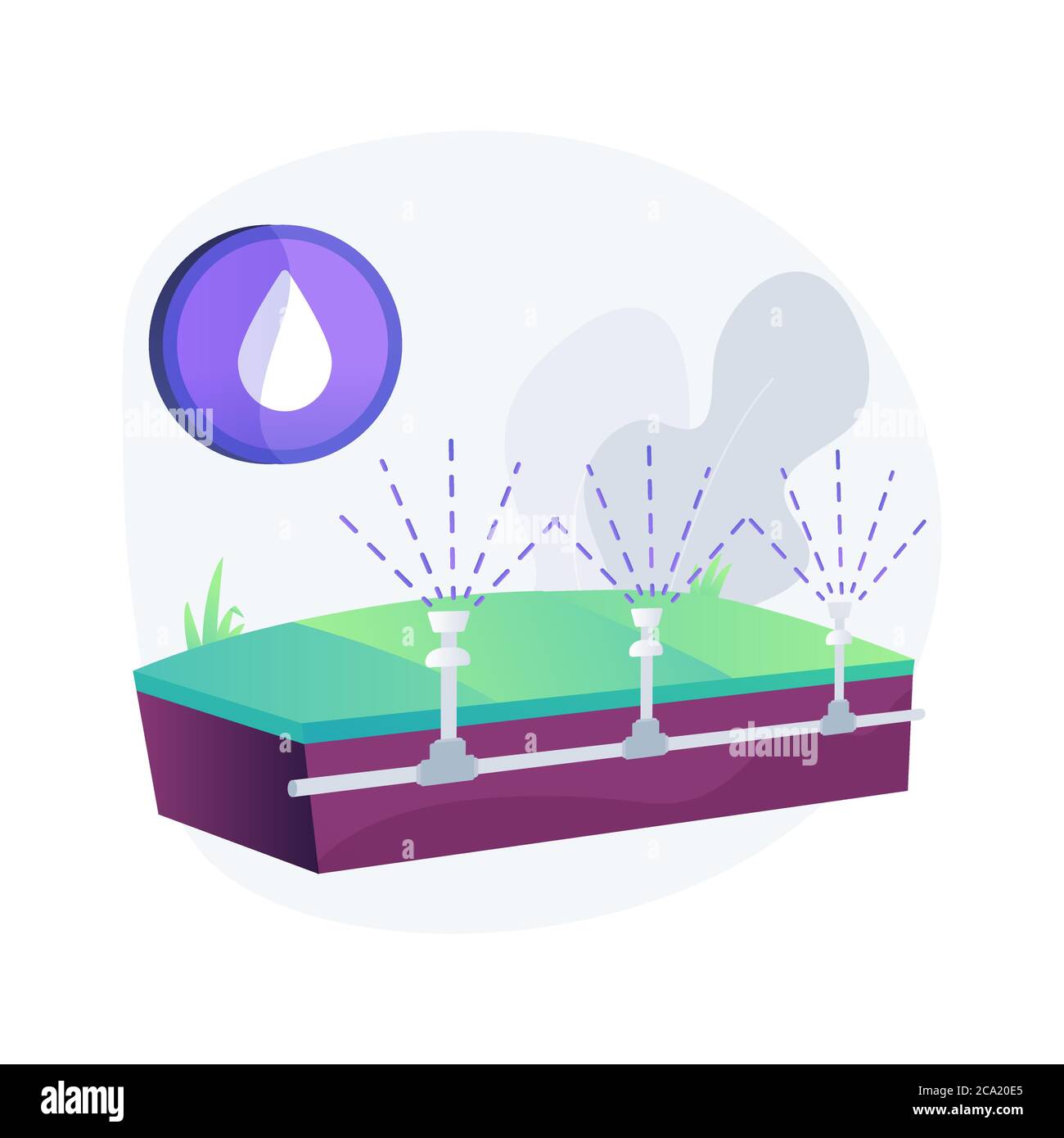 Lawn watering system abstract concept vector illustration Stock Vector ...