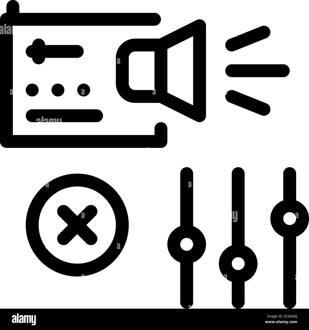 radio sound settings icon vector outline illustration Stock Vector ...