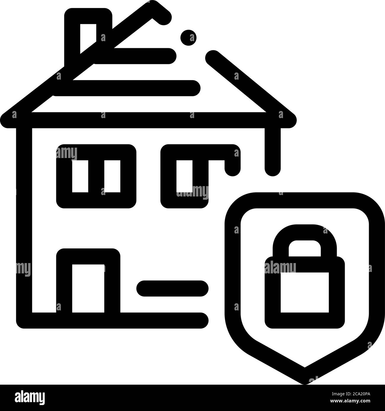 house protection icon vector outline illustration Stock Vector Image ...