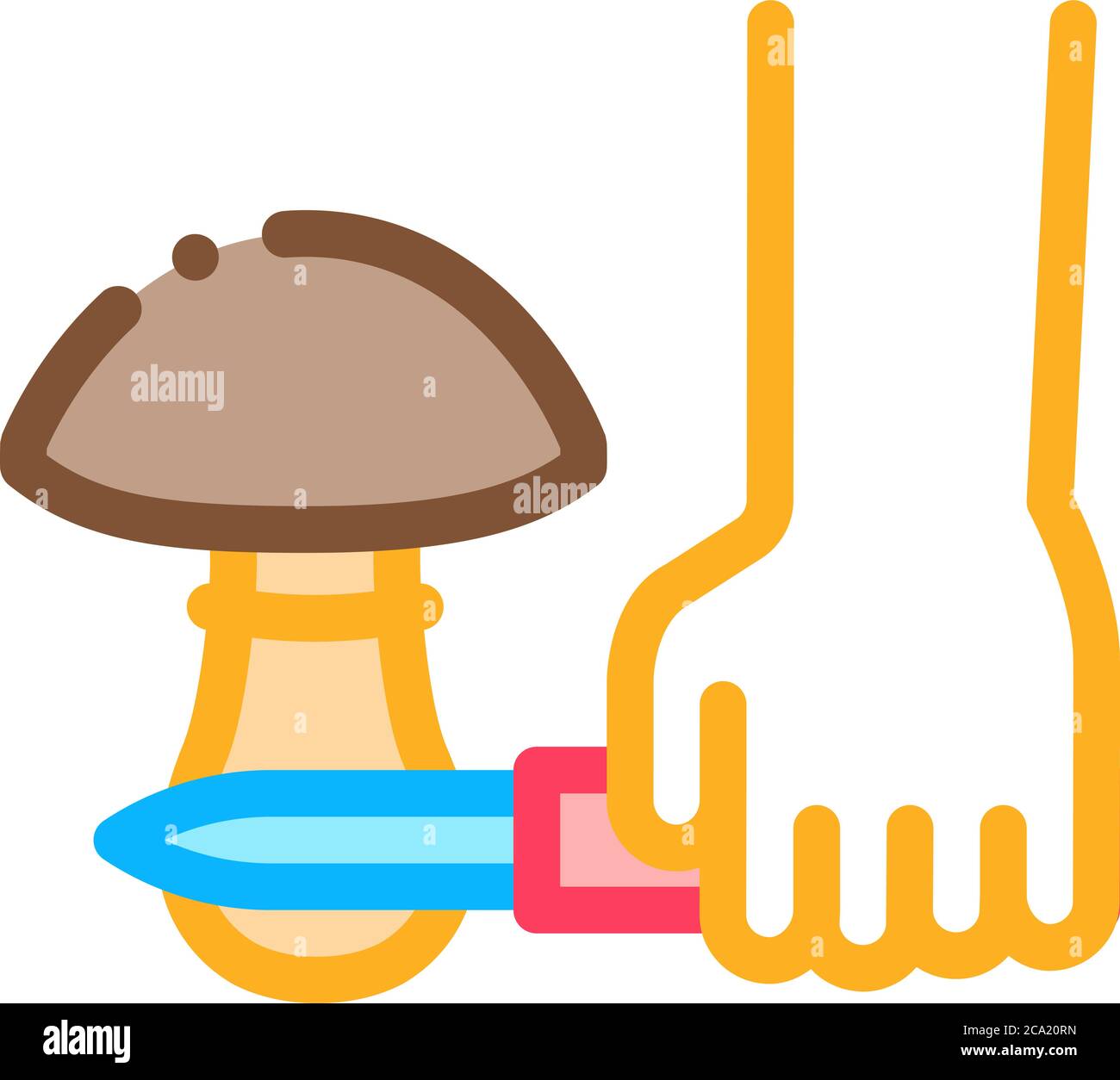 mushroom cutting icon vector outline illustration Stock Vector Image ...