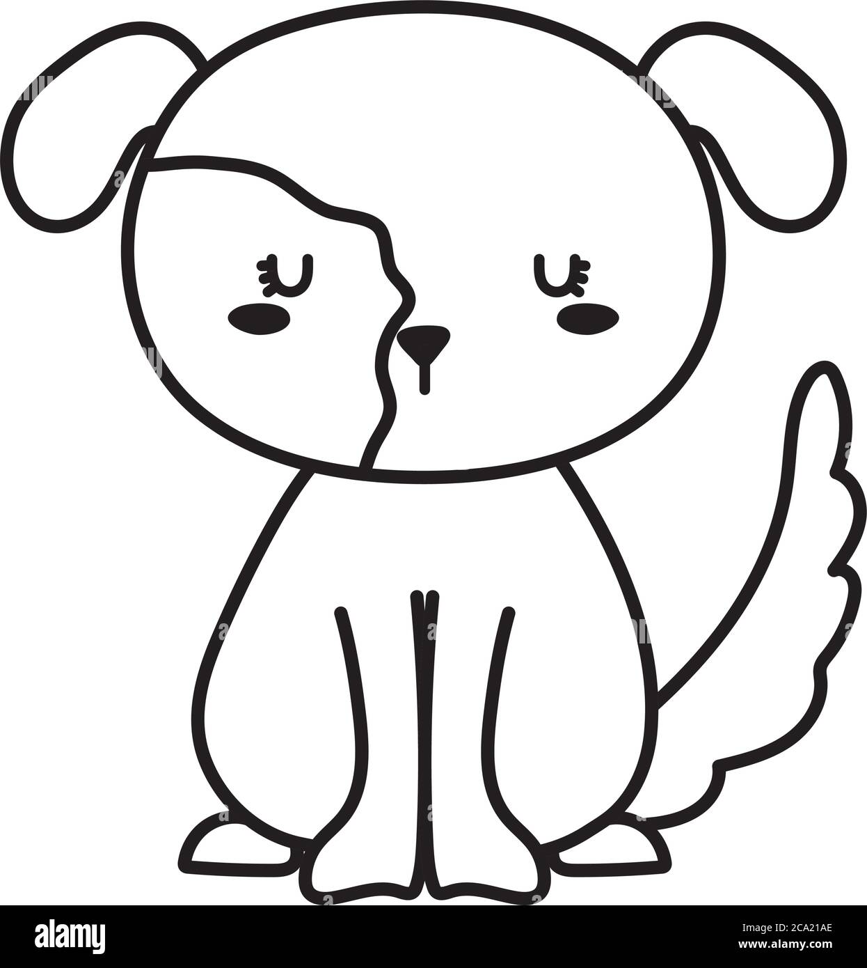 Dog line style icon design, mascot pet animal nature cute puppy canine ...