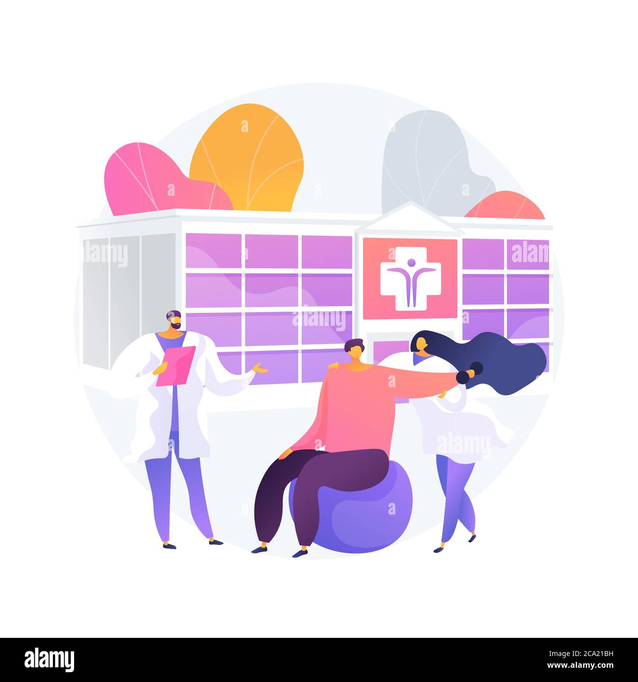 Rehabilitation hospital abstract concept vector illustration Stock ...