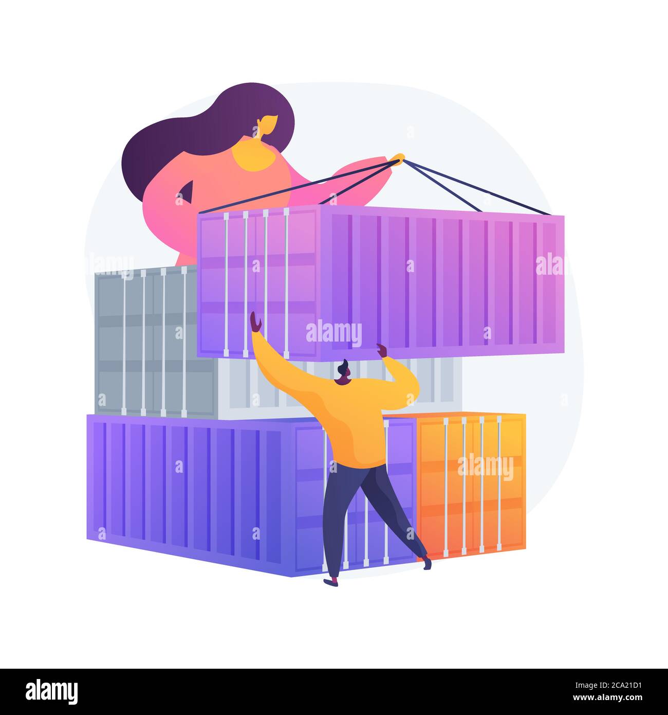 Container transportation abstract concept vector illustration Stock ...