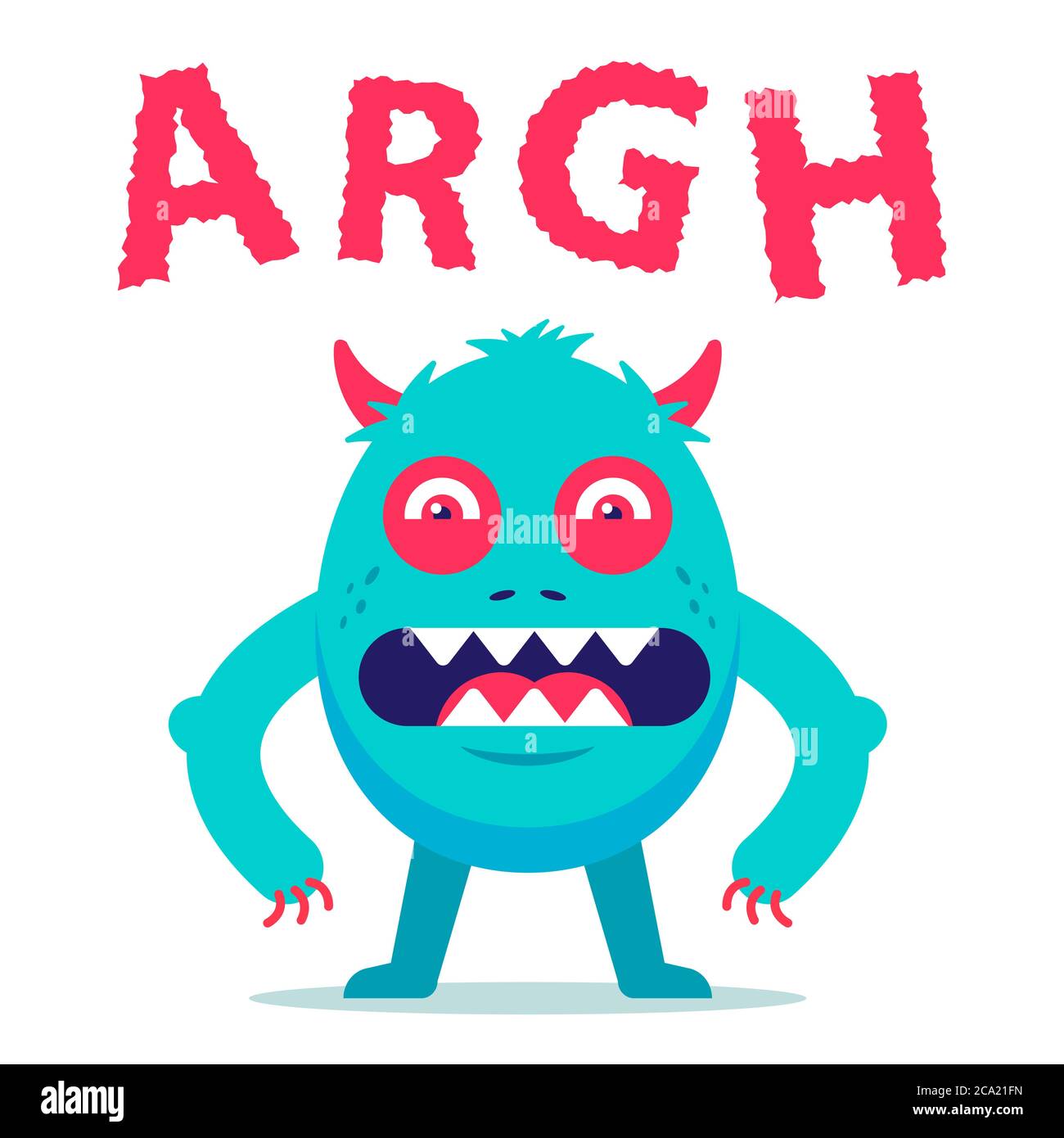 the growl of a terrible blue monster. the child had a nightmare. flat ...