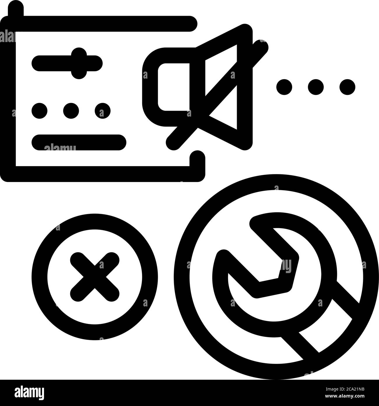 radio broken sound repair icon vector outline illustration Stock Vector ...