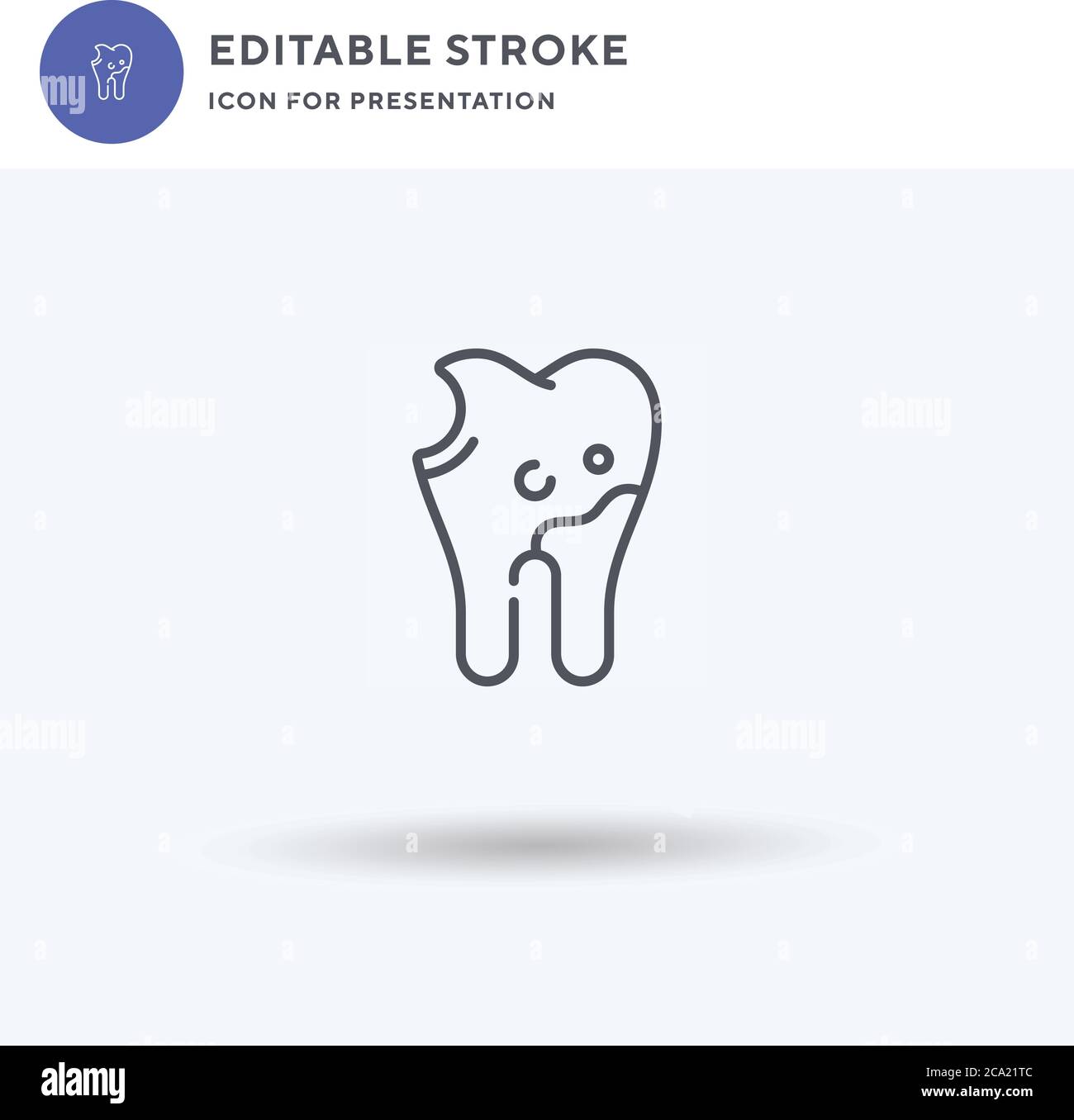 Caries icon vector, filled flat sign, solid pictogram isolated on white ...