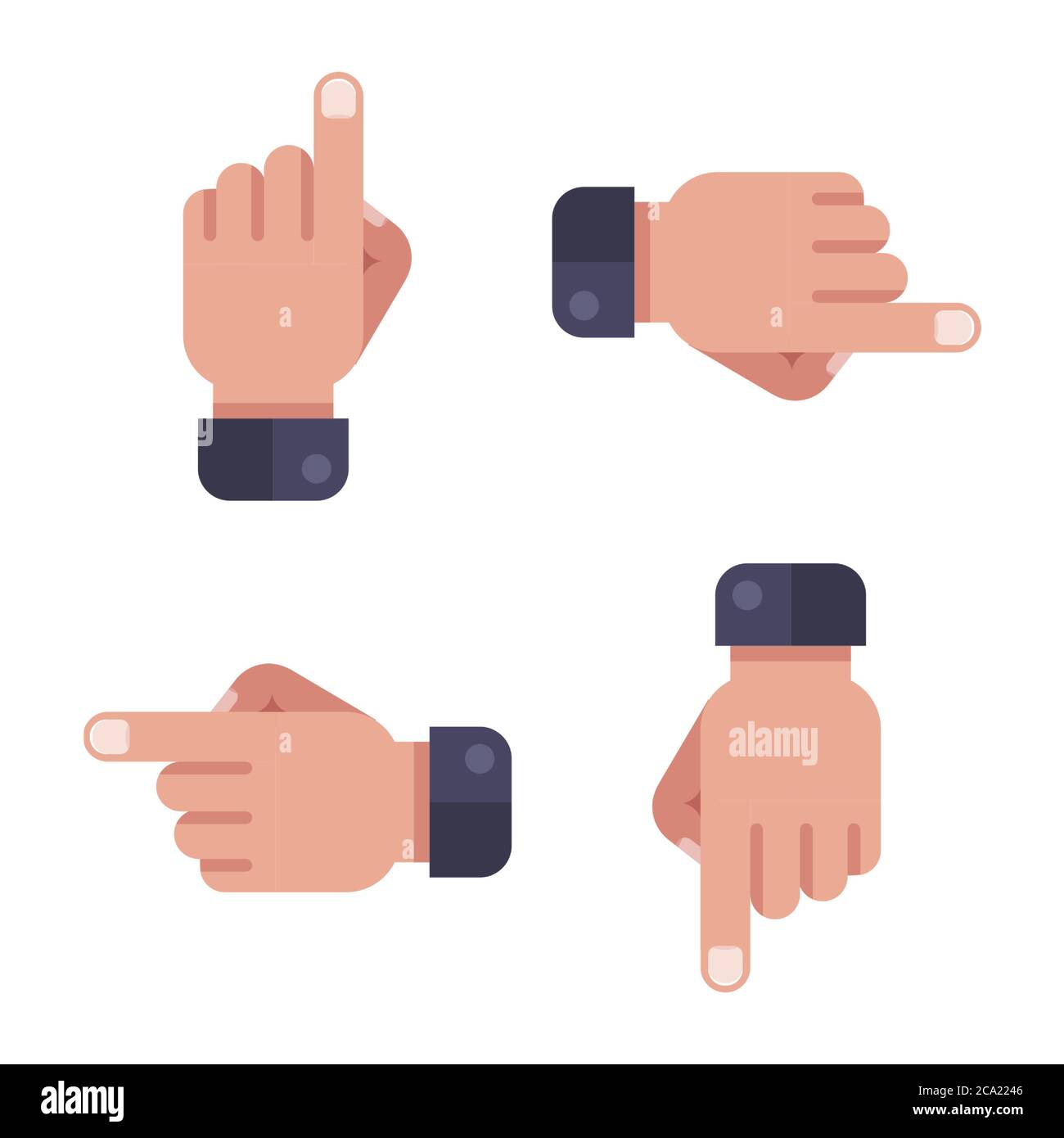 set pointer. hand shows direction. flat vector illustration Stock ...