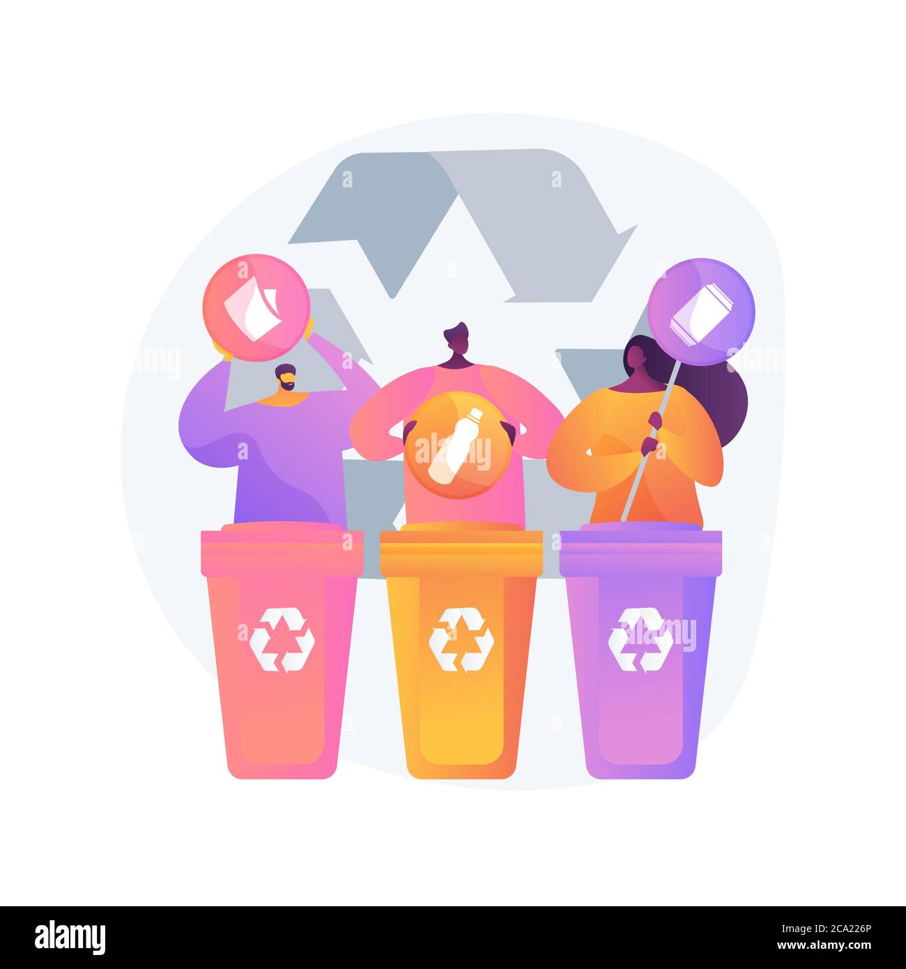 Garbage collection and sorting abstract concept vector illustration ...