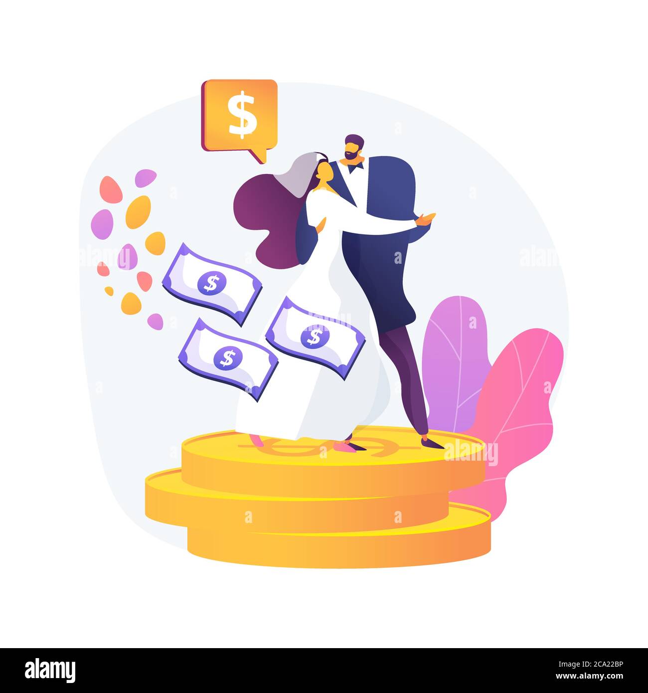 Marriage of convenience abstract concept vector illustration Stock ...