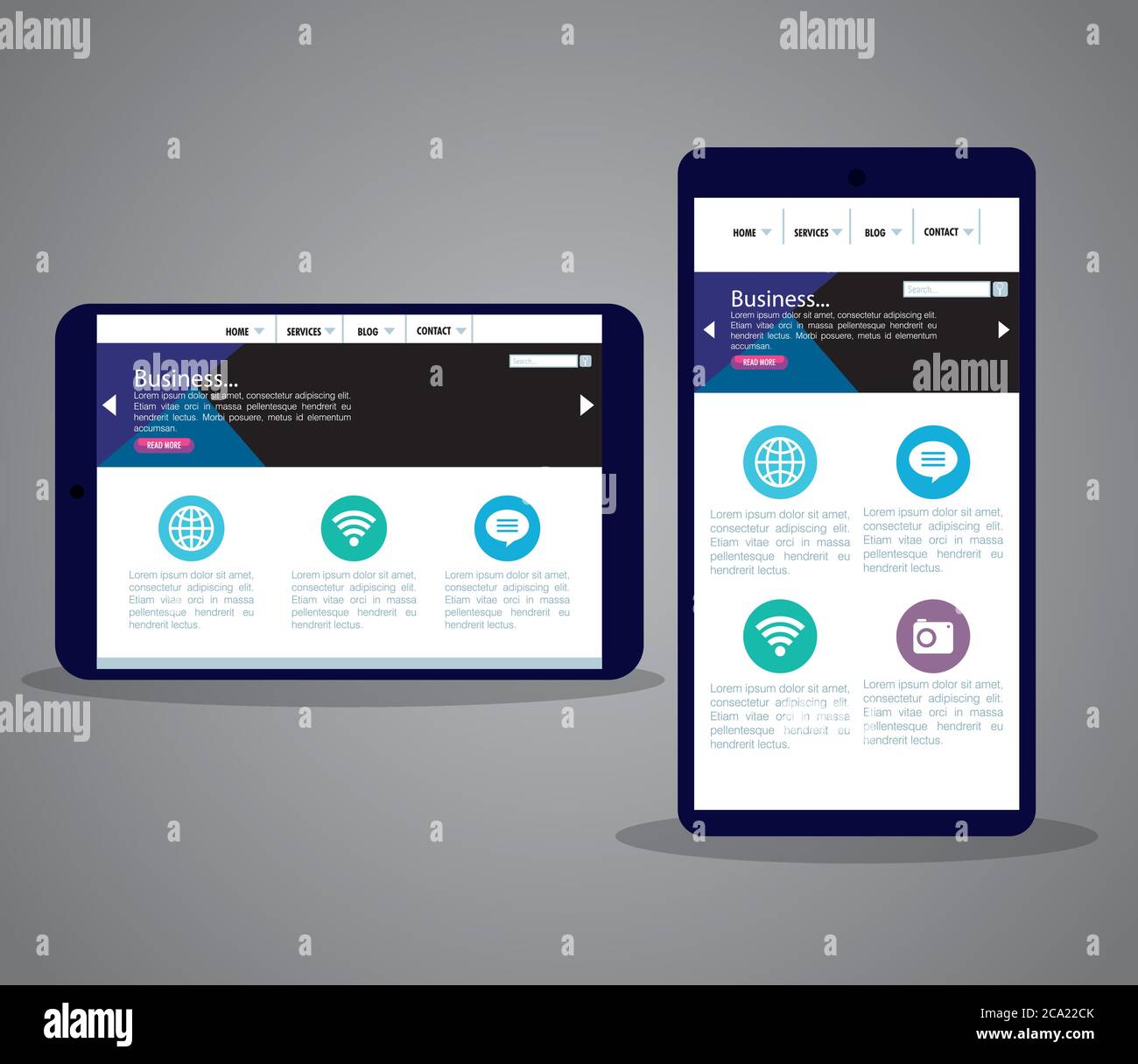 mockup responsive web, concept website development in smartphone and ...